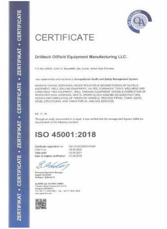 Certifications - Metal & Steel Fabrication Companies in Dubai